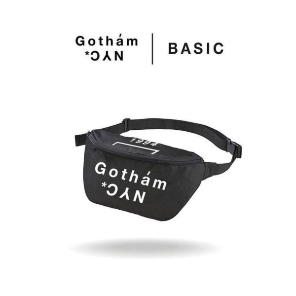 ウエストボディバッグ/ブラック　定価6050円＜ユニセックス＞人気ブランド「GOTHAM NYC」のウエストボディバッグです。ストリート感溢れるロゴデザインもポイントです！ベルトストラップは調整式で調整可能。収納内に、内ポケ２つ有り。サイズ...