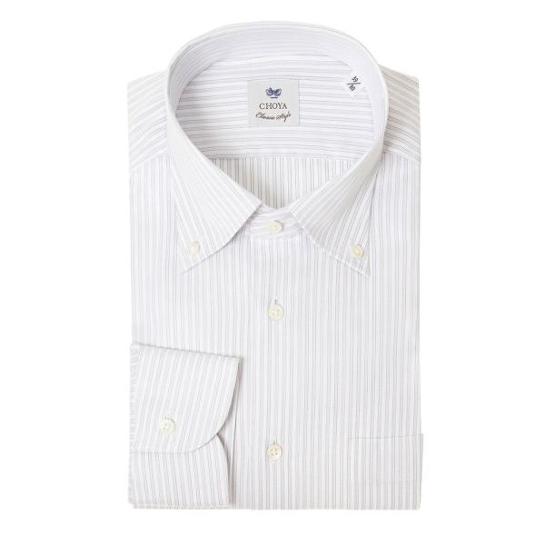 CHOYA Classic Style＜蝶矢クラシックスタイル＞ピンク　ストライプ ボタンダウンシャツ麺100%で柔らかな光沢感があり肌さわりが良く吸水性や通気性にも優れてた生地です。暑い時期はもちろん、重ね着をする寒い時期にも最適です。●...