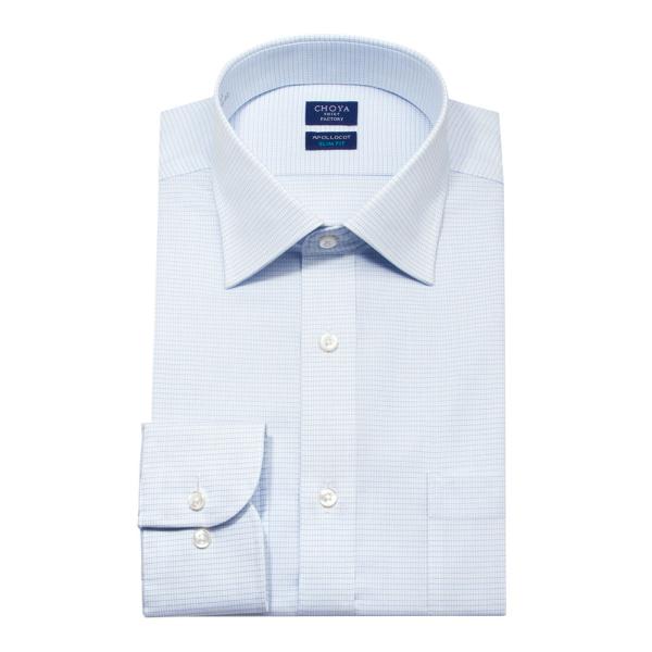 進化した、綿100％形態安定シャツ【日清紡アポロコット】ドレスシャツノーアイロンシャツ　ノンアイロン細かい格子柄が特徴のシャツです。衿はセミワイドカラーですので、スッキリとした襟元を演出できます。カフスには両方ボタンホールがあるので、カフス...