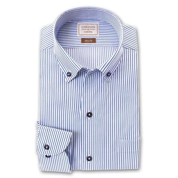 LORDSON by CHOYA Slim Fit 綿100％ 形態安定加工ドレスシャツ（スリムフィット） LORDSON by CHOYAに待望のスリムフィットが新登場！ 細身なのに動きやすいシルエットを採用しています。 ブルーストライプ...