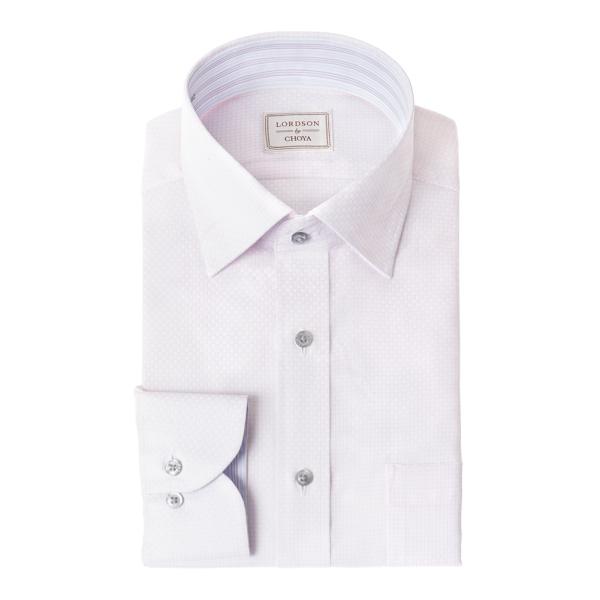 LORDSON by CHOYA綿100％ 形態安定加工ドレスシャツ（標準体）格子柄のピンクドビーが上品な1枚。衿裏・カフス裏には寒色カラーの別生地を使用しておりより、上品さが際立ちます。ふっくらとソフトで着心地の良い綿100%素材ながら形...