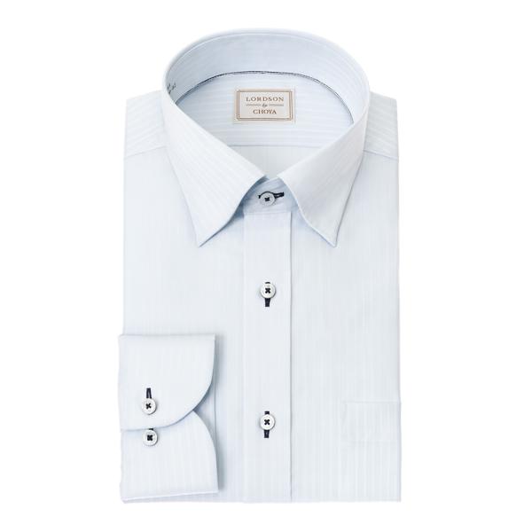 LORDSON by CHOYA綿100％ 形態安定加工ドレスシャツ（標準体）光沢感のあるドビーで高級感があります。何にでも合わせやすい淡いブルーなので、使いやすい1枚。ふっくらとソフトで着心地の良い綿100%素材ながら形態安定のためご自宅...