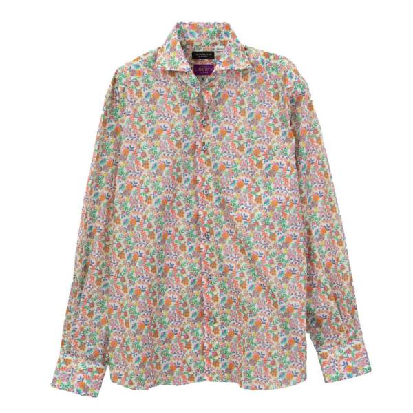 LIBERTY（リバティ）社のタナローン・オリジナルプリント生地を用いたドレスシャツ。LIBERTYの下げ札とルイスとリバティーのダブルネームが、その証となっております。「ザ・リバティ・ステージ」に描かれた花々からインスピレーションを得たデ...
