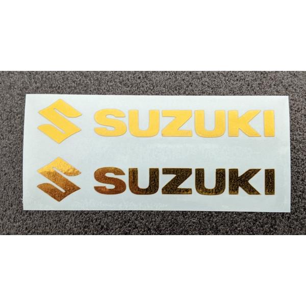 文字だけが残るタイプのステッカーサイズ1.5cmx8cm（1行あたり）Sが1.5cmでsuzukiは1cmになります。ドアハンドル、ワイパー等などに貼れるコンパクトサイズのゴールドタイプバイク、ヘルメットなどに最適※組み合わせ自由２枚以上の...