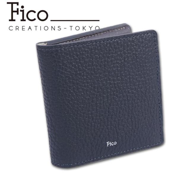 ■ブランドfico■状態新品・未使用（箱なし）■サイズ約９ｃｍ×約９．５ｃｍ×約２ｃｍ（必ず実寸をご参考下さい。誤差はご容赦下さい） ■素材牛革■カラーダークネイビー×グレー■商品説明フィーコ fico の二つ折り財布です。マネークリップの...