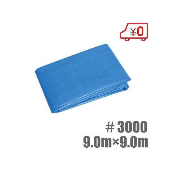 【送料無料】ビニールシート サイズ＝9mX9m■特長■・材質はポリエチレン100%で、規格は#3000原反のため厚手で丈夫です。・シートにはハトメがついています。〔検索キーワード〕ブルーシート　シート　レジャー　雨除け　トラック　雨避け　荷...