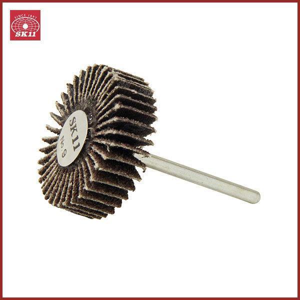 ■用途金属の内面、表面研磨、サビ落とし、塗装はがし、木工研磨など。■特徴サビ落とし、塗装はがし、表面研磨に最適です。■仕様軸径：3mm。サイズ：30mm径×10mm。粒度：60。最高使用回転数：20000rpm以下。適用機種：電気ドリル・エ...