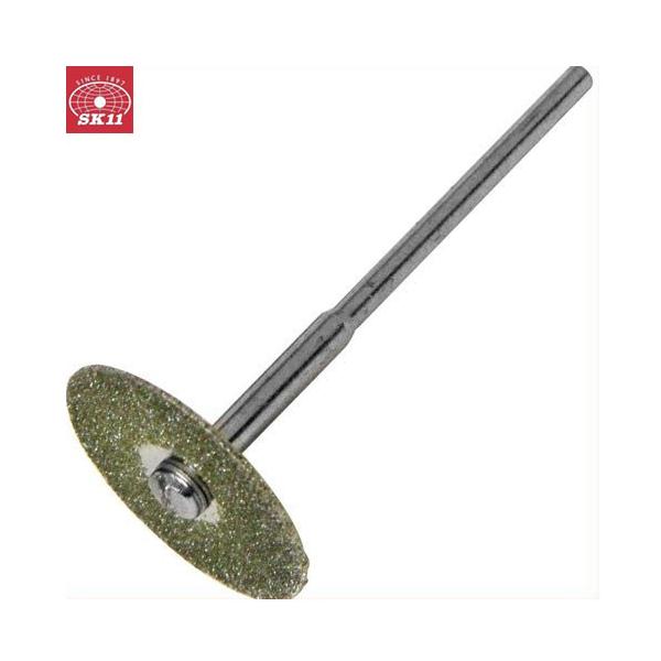 ■用途薄い貝殻、薄いガラス、陶磁器等の切断や平面加工。■特徴円盤型切断砥石では切りにくい場所もオフセット型なので簡単です。■仕様25mm。2.35mm軸。許容回転数：30000min-1。幅25×高さ50×奥行き25mm重量5ｇ