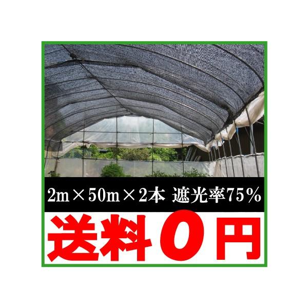 遮光ネット 2m×50m×2本セット 遮光率75％■特長■・農園、現場作業、野外の日よけなどに。・ベランダ、屋上になどに着けて温度の上昇予防に。・大切な作物や花木などを、強い日差しから守り、温度の上昇や水分蒸発を防ぎます。・酸やアルカリなど...