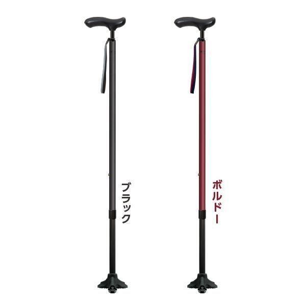 商品名 すべりにくい3点杖 [やわらGEL]商品仕様 カラー ブラック・ボルドー使用サイズ 80〜95cm（2.5cm毎）身長目安 約156-186cm重量 約305gシャフト素材 アルミ合金φ20+φ18グリップ PP+エラストマー先ゴム...