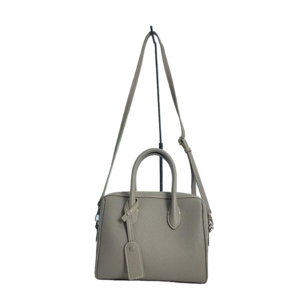 VASIC◇IVY ボストンバッグ/ショルダーバッグ/レザー/GRY/無地 VASIC◇IVY ボストンバッグ/ショルダーバッグ/レザー/GRY/無地