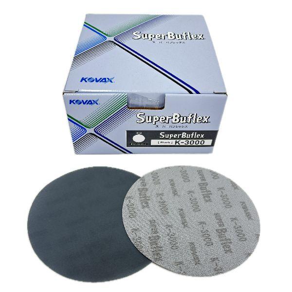 スーパーバフレックス　ブラック　ディスク100枚入　1箱サイズ：径125mm仕様・・P−0○3000番相当の仕上り○マジック式　空研ぎタイプ主な用途自動車補修塗装ポリッシング工程でのゴミ・ブツ取り後の目消し・仕上げ研磨。濃色車用。旧塗膜（ピ...
