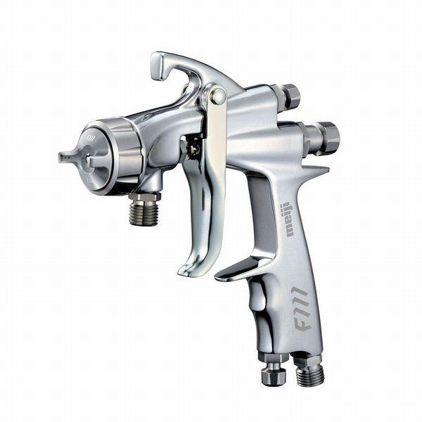 高微粒化技術 MMFTによる新霧化方式採用。追い求めたのは「高性能」「使い易さ」そして「美しさ」。※使用時には、別途適合カップが必要です。■新霧化方式流量を維持するラバルノズル機構のまま中心に向けるテーパーコントロールで円柱状の塗装の芯部に...