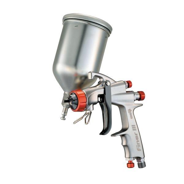 【セット内容】スプレーガン：FINER3塗料カップ：4GF-U(内容量：450ml、脚付フリーアングル)・FINERII PLUSの特徴を引き継ぎ、タッチアップからブロック塗装、さらにぼかしまで可能な広い調整範囲を持ったスプレーガン。・微粒...
