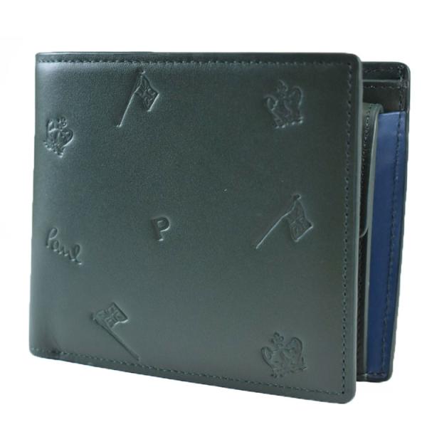 ブランド ピーエス ポールスミス PS Paul Smith（メンズ） 商品説明 ユニオンジャックやクラウンなどのモチーフをランダムに刻印した二つ折り財布。ポール・スミス自身が描いた英国をイメージさせるポップなドローイングと鮮やかなカラーレ...