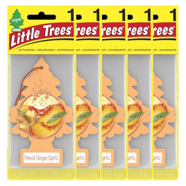 リトルツリー エアフレッシュナー ピーチジンジャースピリッツ 5枚セット・ピーチにすこしピリっとほんのりジンジャーの香り・本体サイズ H:11.8cm W:6.9cm・パッケージサイズ H:19.0cm W:7.6cm D:1.5cm　・M...