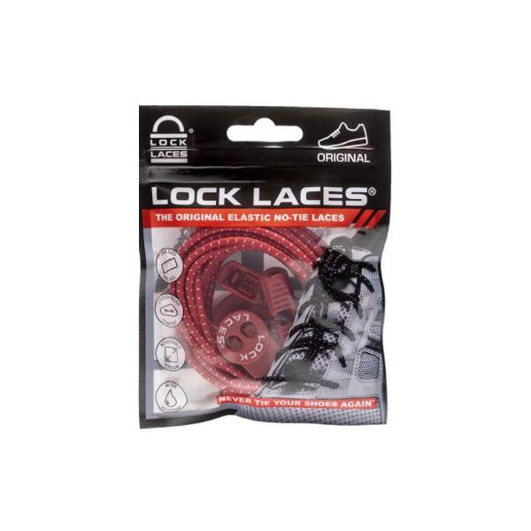 ☆Lock Laces ロックレース 靴紐 結ばない 靴ひも くつひも レッド・LockＬacesがあれば靴ひもが緩んだり結びなおしたりする必要がありません。・伸縮性があるので足にフィットします。・使い方：靴ひもの替わりにLockLaceを...