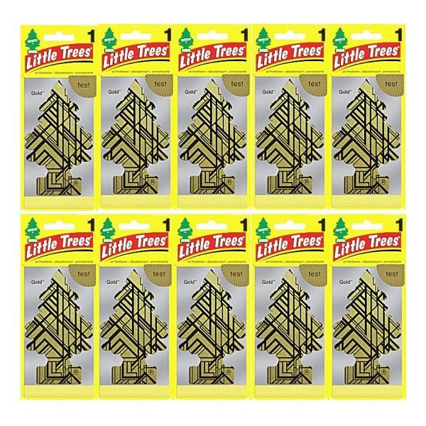 リトルツリー エアフレッシュナー GOLD ゴールド10枚セット　ゴールド（GOLD）　ジンジャーゴールドアップルとハニーディップフローラル　そして、アンバーウッドの豪華な香りの組み合わせで、　ゴージャスな装いを！　本体サイズ 　　　H:1...
