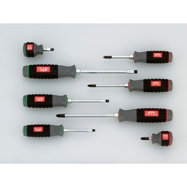 ●メーカー名：ケイティーシー / KTC(ケーティーシー)●商品名：TPMD18 樹脂柄ドライバセット（8本組）メーカー品番：TPMD18JANコード：4989433824437樹脂柄ドライバ クロス貫通タイプ D1P2-1・2・3／樹脂柄...