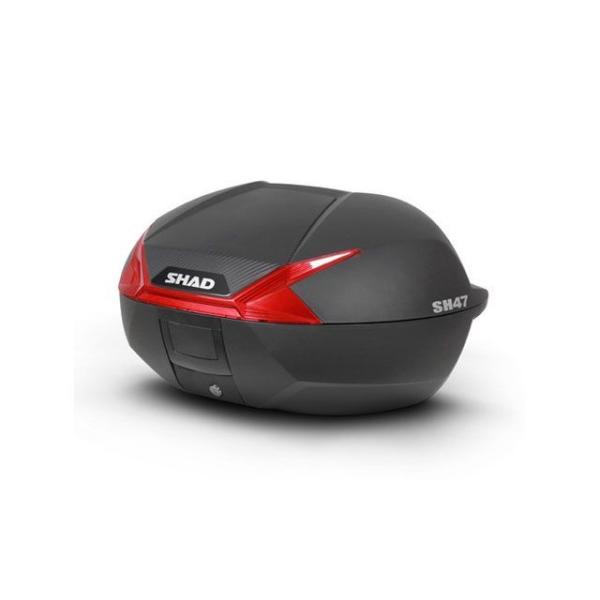 ●メーカー名：シャッド / SHAD●商品名：SH47 トップケース レッド カーボンメーカー品番：D0B47206JANコード：8430358673724汎用 1個無塗装ブラック/カーボン調パネル本体：PP（ポリプロピレン）47L本体サイ...