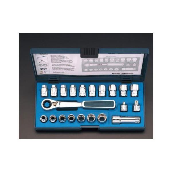 ●メーカー名：エスコ / ESCO●商品名：1/4”DR・3/8”DR ソケットレンチセットメーカー品番：EA617CC-55JANコード：4518340779419備考■セット内容…21点■貫通式ソケット…10・11・12・13・14・1...