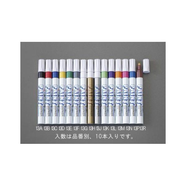 ●メーカー名：エスコ / ESCO●商品名：赤/中字 ペイントマーカー（10本）メーカー品番：EA765MP-13BJANコード：4548745788266備考■油性■中字（2.2〜2.8mm）■軸材質…アルミ■ペン芯材質…スライバー（アク...