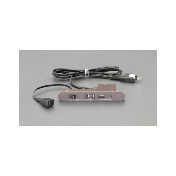 ●メーカー名：エスコ / ESCO●商品名：AC125V/15Ax1.5m コンセント（埋め込み/茶）メーカー品番：EA815HS-14JANコード：4550061164273備考■定格…プラグ：15A 125V（1400W）USBポート：...