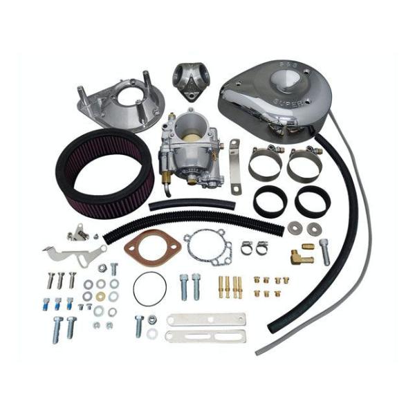 ●メーカー名：エス＆エス / S&amp;S(エスアンドエス)●商品名：スーパーE キャブ コンプリートキット w/マニホールド 79-84BTメーカー品番：・01254411-0411本体：ポリッシュエアクリーナーカバー：クロームエアクリ...