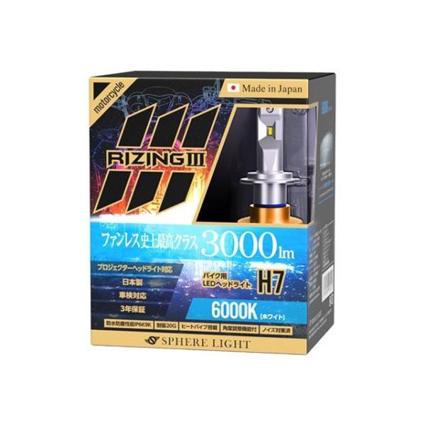 ●メーカー名：スフィアライト / SPHERE LIGHT●商品名：バイク用LEDヘッドライト RIZING3 H7 6000Kメーカー品番：SLRZBH7060JANコード：4562480907225汎用 ・LEDバルブ × 1・コントロ...
