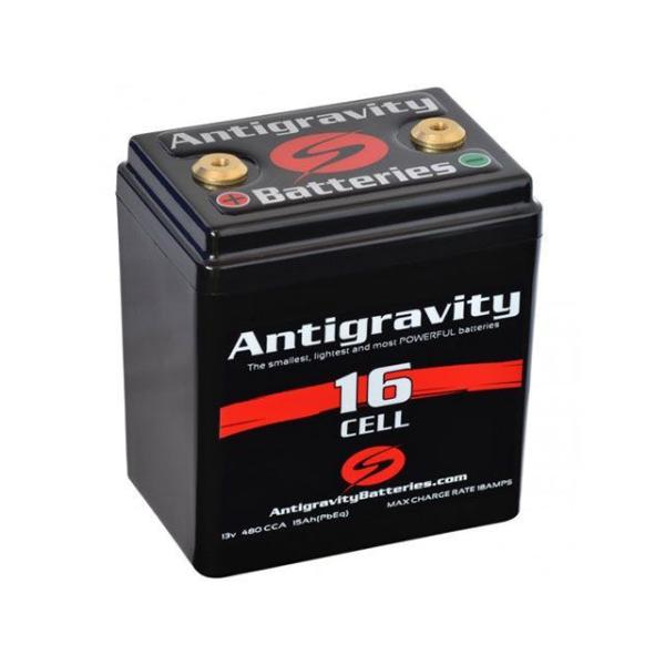 ●メーカー名：アンチグラビティバッテリー / Antigravity Batteries●商品名：AG-1601メーカー品番：ANT-AG-16011200ccクラスのVツイン等16セル 16Ah 480CCA1452gサイズ：縦 80mm...