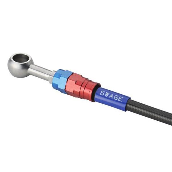 ●メーカー名：スウェッジラインプロ / SWAGE-LINE PRO●商品名：フロントホースキット バイピース（レッド＆ブルー）●ホースカラー ブラックメーカー品番：SAPB795FBJANコード：4550255978372Ninja ZX...