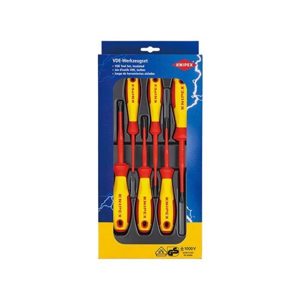 ●メーカー名：クニペックス / KNIPEX●商品名：002012V05 6本組 絶縁ドライバー プラス・マイナスセットメーカー品番：・002012V05JANコード：4003773082569サイズ（mm）：W170×H370×D40質量...