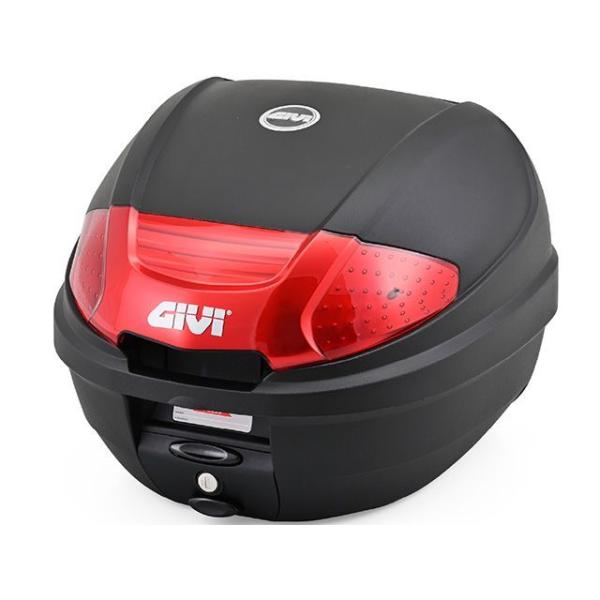 ●メーカー名：ジビ / GIVI●商品名：バイク用 リアボックス モノロック 30L E300N2B（レッドレンズ）メーカー品番：61302JANコード：4909449656594E300N2Bレッドレンズ30L幅410×奥行400×高さ3...