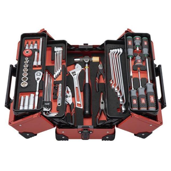 ●メーカー名：ケイティーシー / KTC(ケーティーシー)●商品名：SK35626WZR 56点組 9.5SQ 自動車・二輪整備用 スタンダードセット 両開きメタルケース（レッド）メーカー品番：SK35626WZRJANコード：498943...