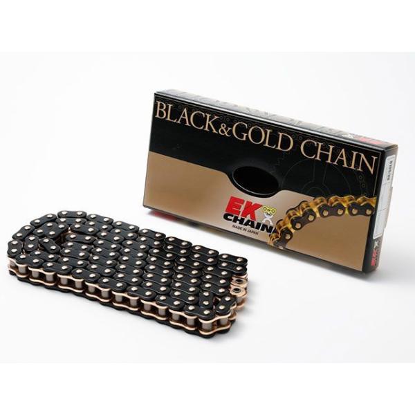 ●メーカー名：江沼チェーン / EKチェーン(イーケーチェーン)●商品名：NXリングシールチェーン 520ZV-X3（BK：GP） MLJ（ブラック＆ゴールド）●サイズ 118Lメーカー品番：JAN_4571291776081JANコード：...