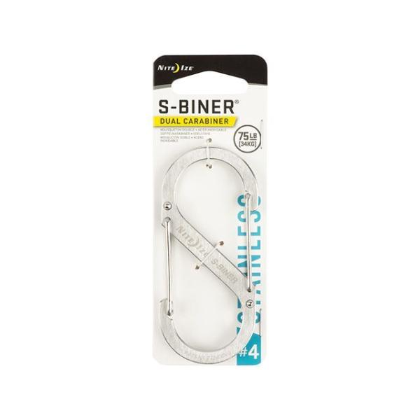 ●メーカー名：ナイトアイズ / NiteIze●商品名：NI00745 エスビナー S-BINER ＃4（ステンレスシルバー）メーカー品番：NI00745JANコード：94664007451通常カラビナーで使われるスプリングでのゲート開閉で...