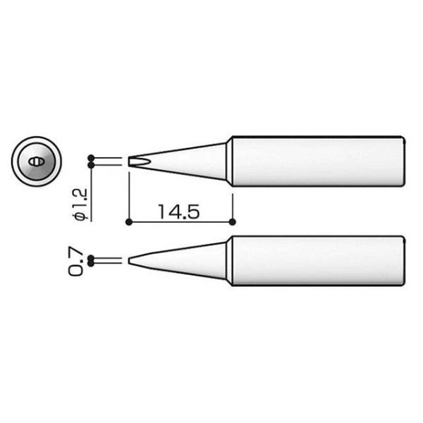 ●メーカー名：ハッコー / HAKKO●商品名：T18-D12 こて先/1.2D型メーカー品番：T18-D12JANコード：4962615027420品番：FX8801-01 / FX8802-01 / FX600-01 / FX600-0...