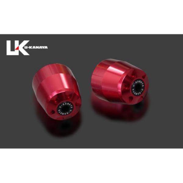●メーカー名：ユーカナヤ / U-KANAYA●商品名：アルミビレットハンドルバーエンド（レッド）●エンドキャップカラー：グリーンメーカー品番：BERD-YA047-GRMT-10レッドアルミ6061ハンドルバーエンド左右各2個1セットヤマ...
