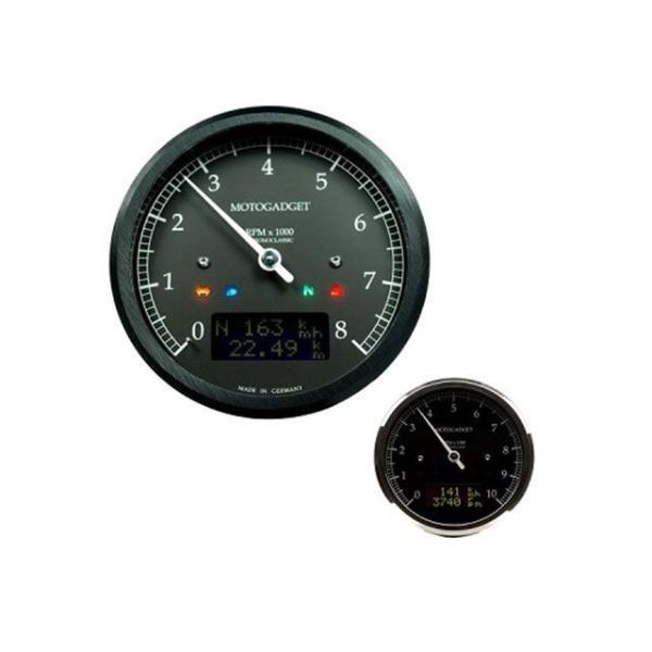 ●メーカー名：モトガジェット / motogadget●商品名：クロノクラシック 10K ダークLCD ポリッシュメーカー品番：MG-2004060汎用 ポリッシュ直径：85mm（ベゼル含む） インストール直径： 80mm 奥行き：34mm...