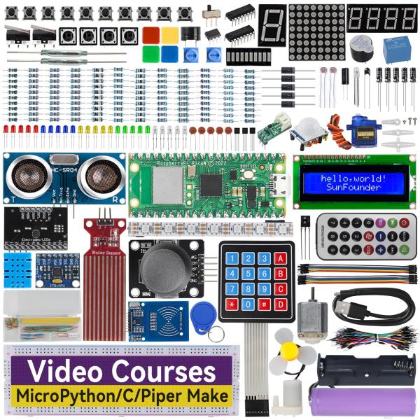 【Raspberry Pi Pico W スターターキット究極版】ArduinoとRaspberry Pi Pico Wのユーザー向けに、 初心者から上級プログラマーまで、450+アイテムと117のオンラインプロジェクトが含まれています。オ...