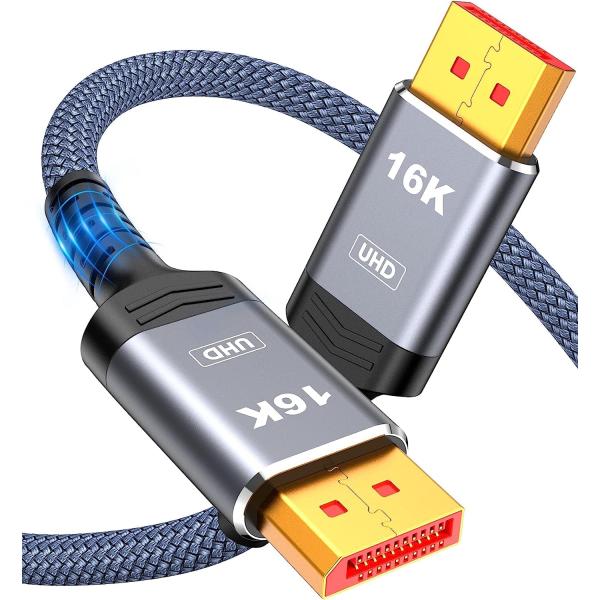 ?【最新のDisplayPortケーブル】Snowkids 16K dpケーブルはDP2.1規格に準拠で、16K@60Hz、10K@60Hz、8K@120Hz、4K@240Hz/144Hz/120Hzの高解像度に対応します。DisplayP...