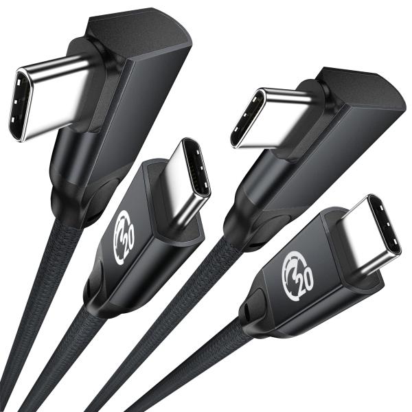 直角USB-Cコネクタ設計：この直角C型充電ケーブルは革新的な90度「L」形設計を持ち、急速充電が可能である。充電中にゲームをしたり、ビデオを見たり、電子書籍を読んだりすることがより便利で快適になるように設計されています。20 Gbpsデー...