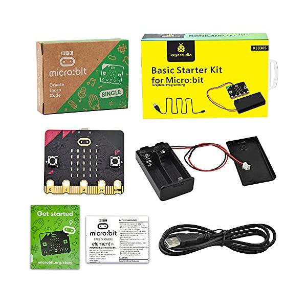 BBC Micro:bit Development Board V2.21 が含まれています！ 新しいmicro：bitとサウンド。制御に非常に便利なマイクロビットに電力を供給するオンオフスイッチ付きのバッテリーホルダーMicro：BITは...
