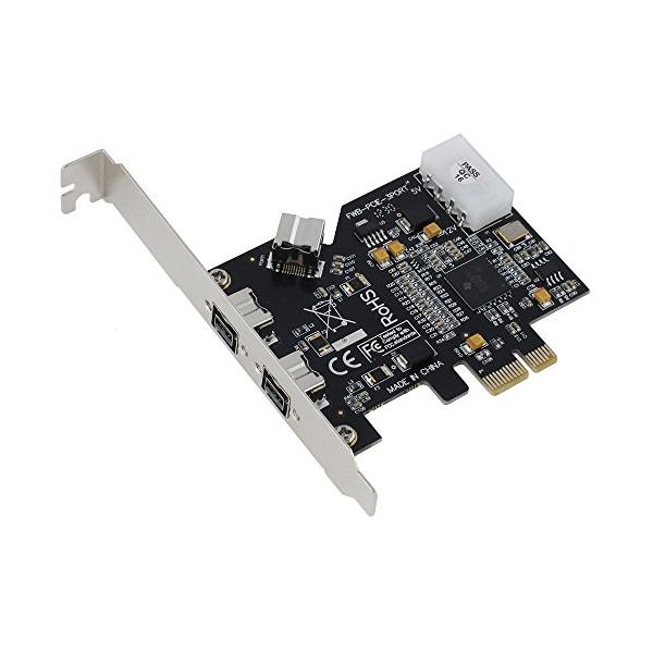 TI XIO2213チップセット1レーン (x1) PCI-Express 転送速度 2.5Gb/秒 全二重チャンネル。800 / 400 / 200 / 100Mbpsの転送レートをサポート。1394オープンホストコントローラインターフェ...