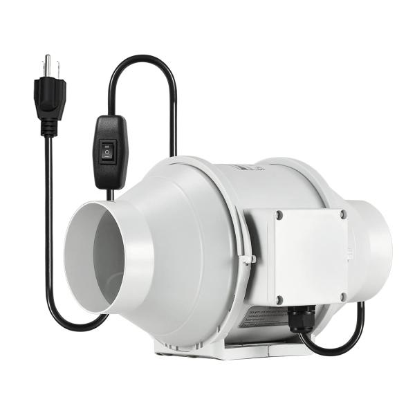 丸形中間取付形換気扇・高低速・日本製NMBベアリング：このインラインダクトファンは高低速スイッチが付きなので、必要に応じて低速⇔高速にワンタッチで切り換えることができます。日本製NMBボールベアリングを採用し、高回転だけでなく軸振れを防止し...