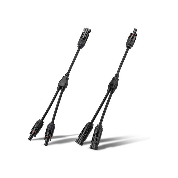 Y型並列用MC4コネクター：MC4型コネクター付いたソーラーパネルを並列接続する際のY型ケーブルです。ソーラーパネル専用 MMF + FFM 1セット（オス・メスセット）。ソーラーパネルを並列に接続してご使用いただけます。プラスとプラスとを...