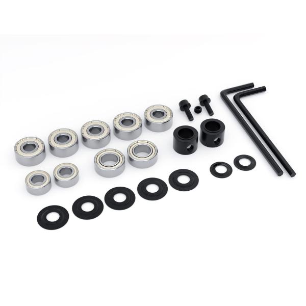 サイズ：4.76*9.5*4x2, 4.76*12.7*5x2, 6.35*12.7*4.76x2, 大型ダストガスケット12.7x2, 小型ダストシム9.5x2。 ブッシュ 6.35*11x2, ネジM3×2。 六角スパナ2.5x2, ネ...