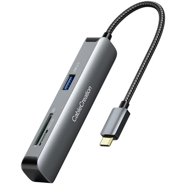 【USB-C ハブ 5-in-1】本usbハブ type c は 4K@30Hz HDMI ポート＋SD＆Micro SDカードポート+ 2つのUSB 3.0ポートがあります。 自宅、オフィス、または外出先で使用するための用途の広いアクセサ...