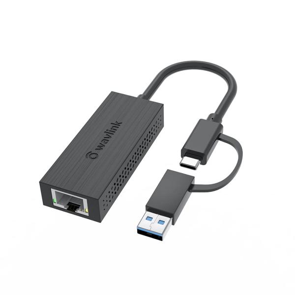 Wavlink 2-in-1 2.5 G USB-CおよびUSB 3.0イーサネットアダプタ 熱いスピードをお楽しみください！ 統合USBポート：このアダプタにはType-CとUSB 3.0ポートがあり、さまざまなニーズに対応できます。異な...