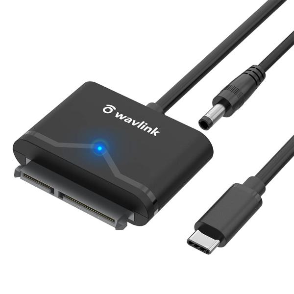 【SATA USB-C 変換】：WAVLINK SATA USB-C 変換ケーブルを使用すると、SATAドライブを簡単にデバイスに接続し、データへのアクセスとバックアップを行えます。自動スリープ機能付き、ドライブを保護し、ハードドライブを経...